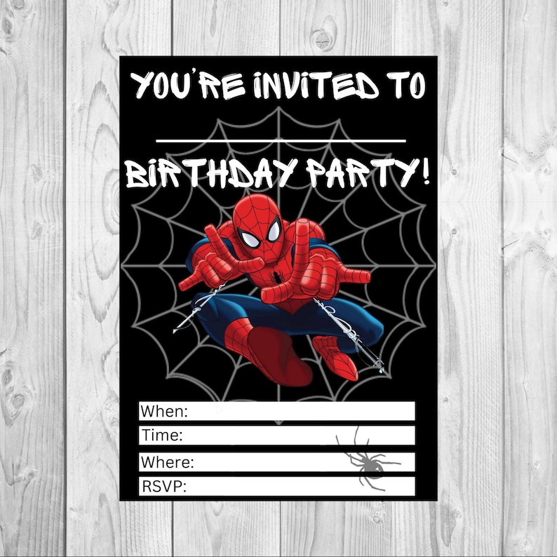 Customizable Spider-man Birthday Invitation | Printable Superhero Party ...