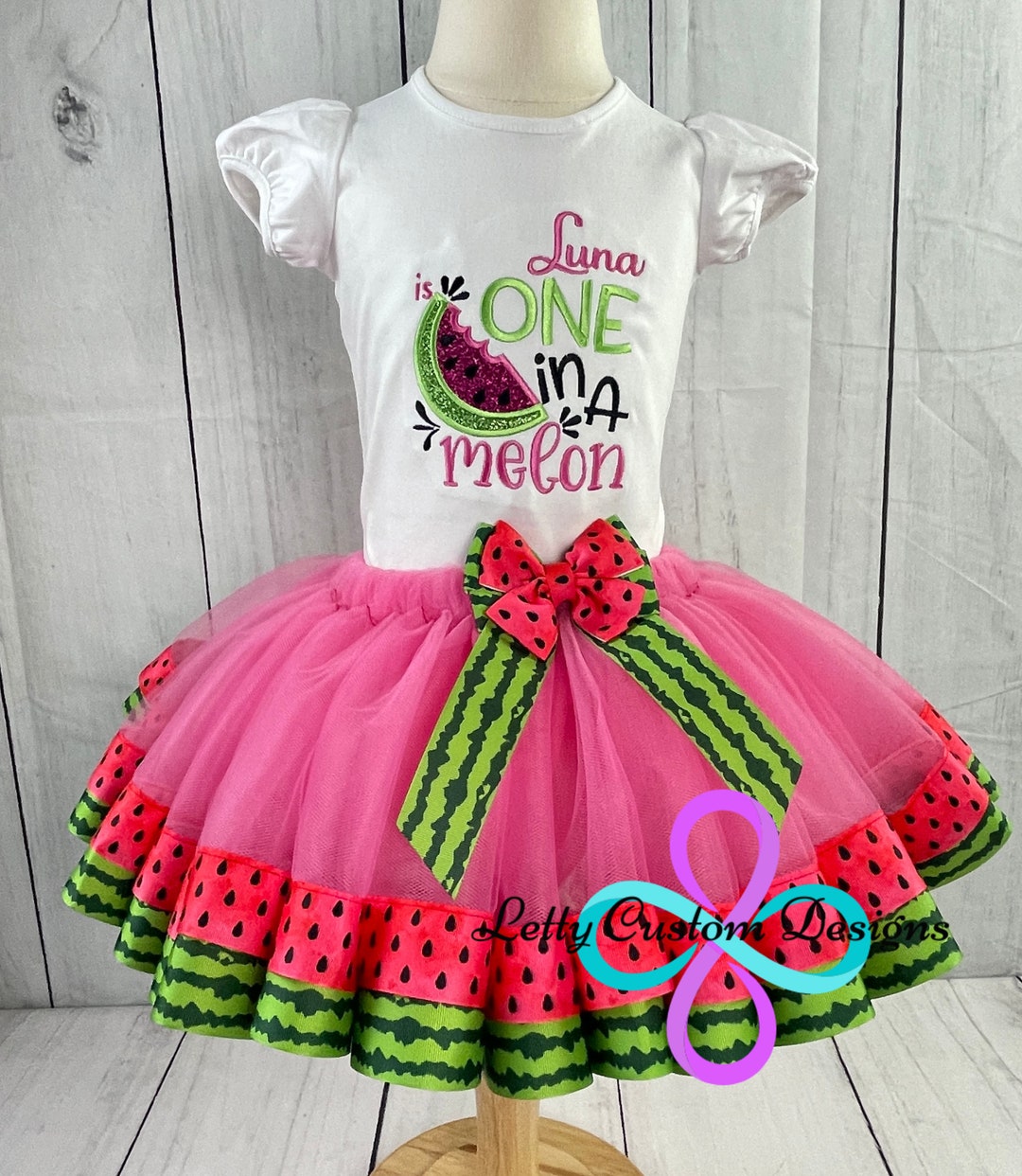 Watermelon Birthday Outfit/one in a Melon Set - Etsy