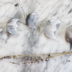 Blue Agate Moon Face - Etsy