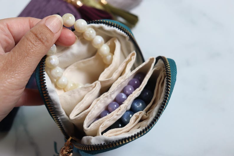 Crystal Bracelet Zipper Pouch With 5 Sections (fits 7 Bracelets) - Etsy