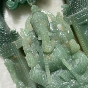 Australian Jade Chrysoprase Ganesha Carving 10” X 6.5” at Widest Points ...