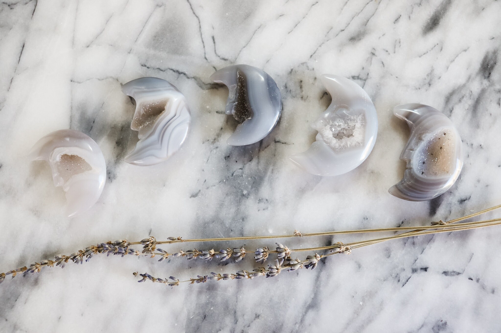 Blue Agate Moon Face - Etsy
