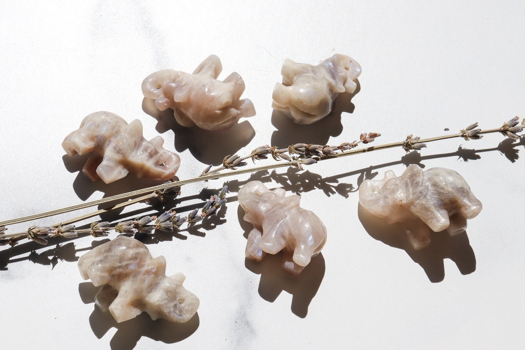 Moonstone Elephants With Blue Flash - Etsy