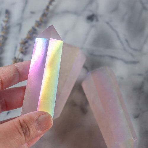 Rose Quartz Clam Shells With Aura Rose Quartz Mini Sphere - Etsy