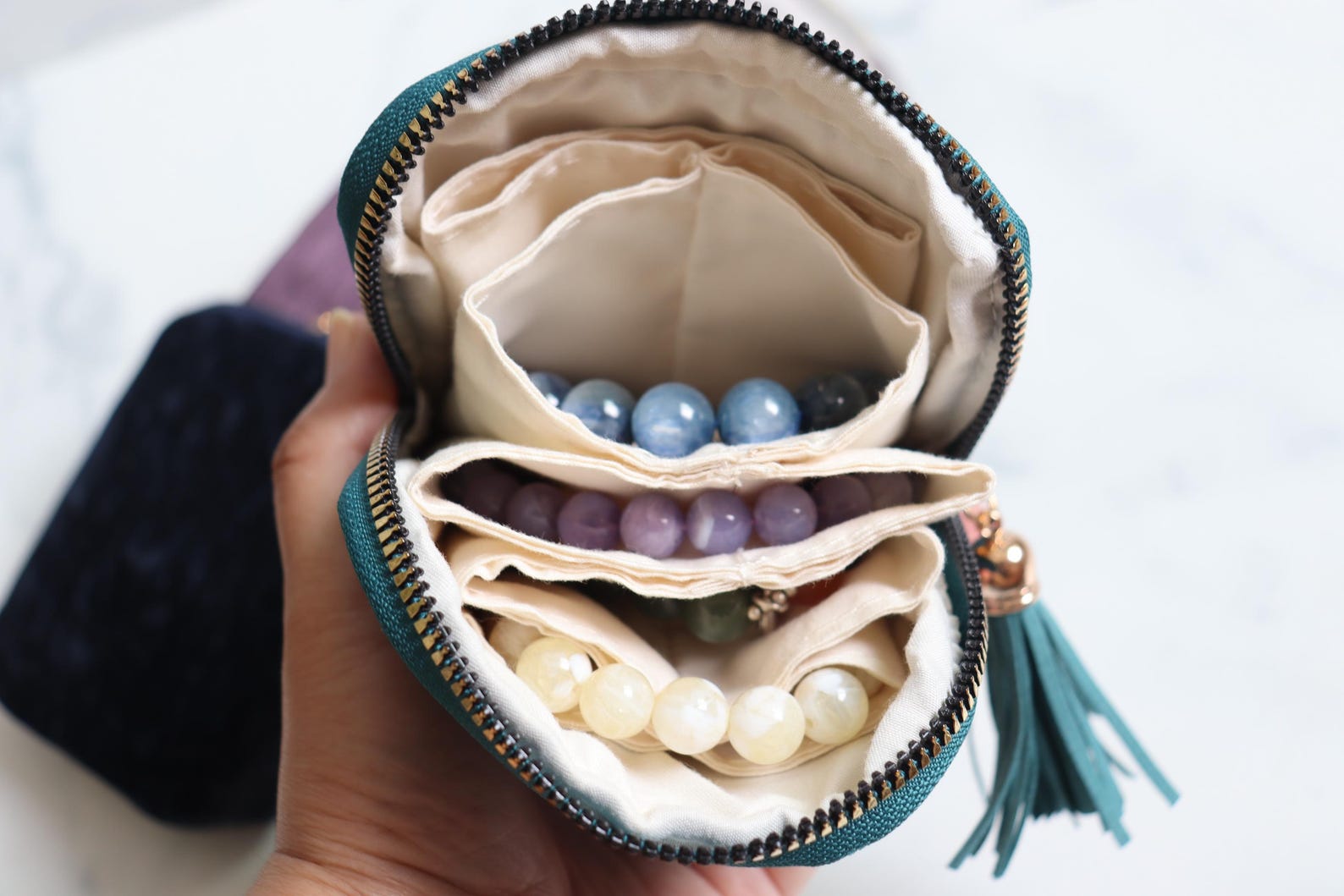 Crystal Bracelet Zipper Pouch With 5 Sections (fits 7 Bracelets) - Etsy