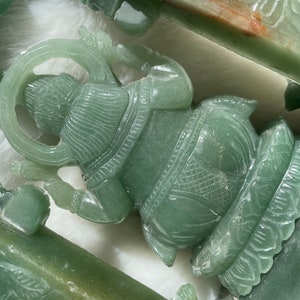 Australian Jade Chrysoprase Ganesha Carving 10” X 6.5” at Widest Points ...