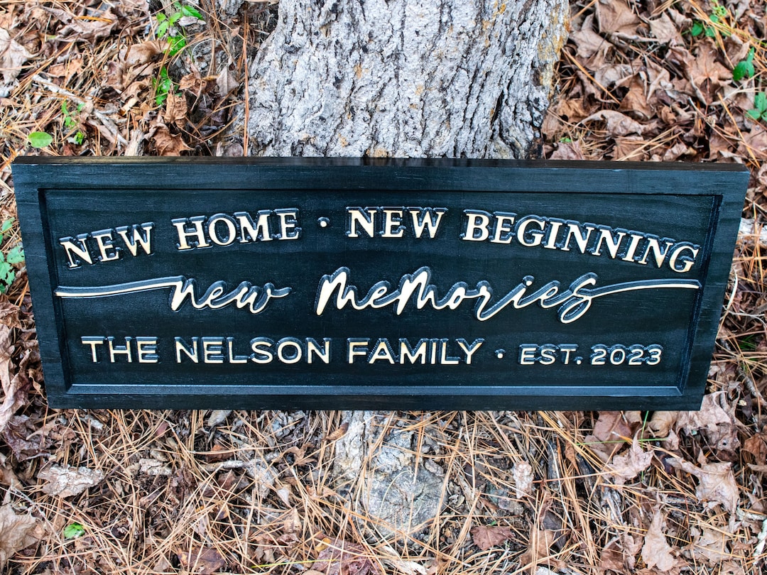 New Home New Beginning New Memories Sign New House Gift New Home Wood Sign Realtor Gift ...