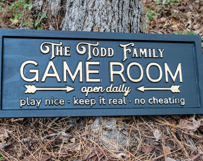 Custom Family Game Room Sign, Personalized Family Game Room Sign ...