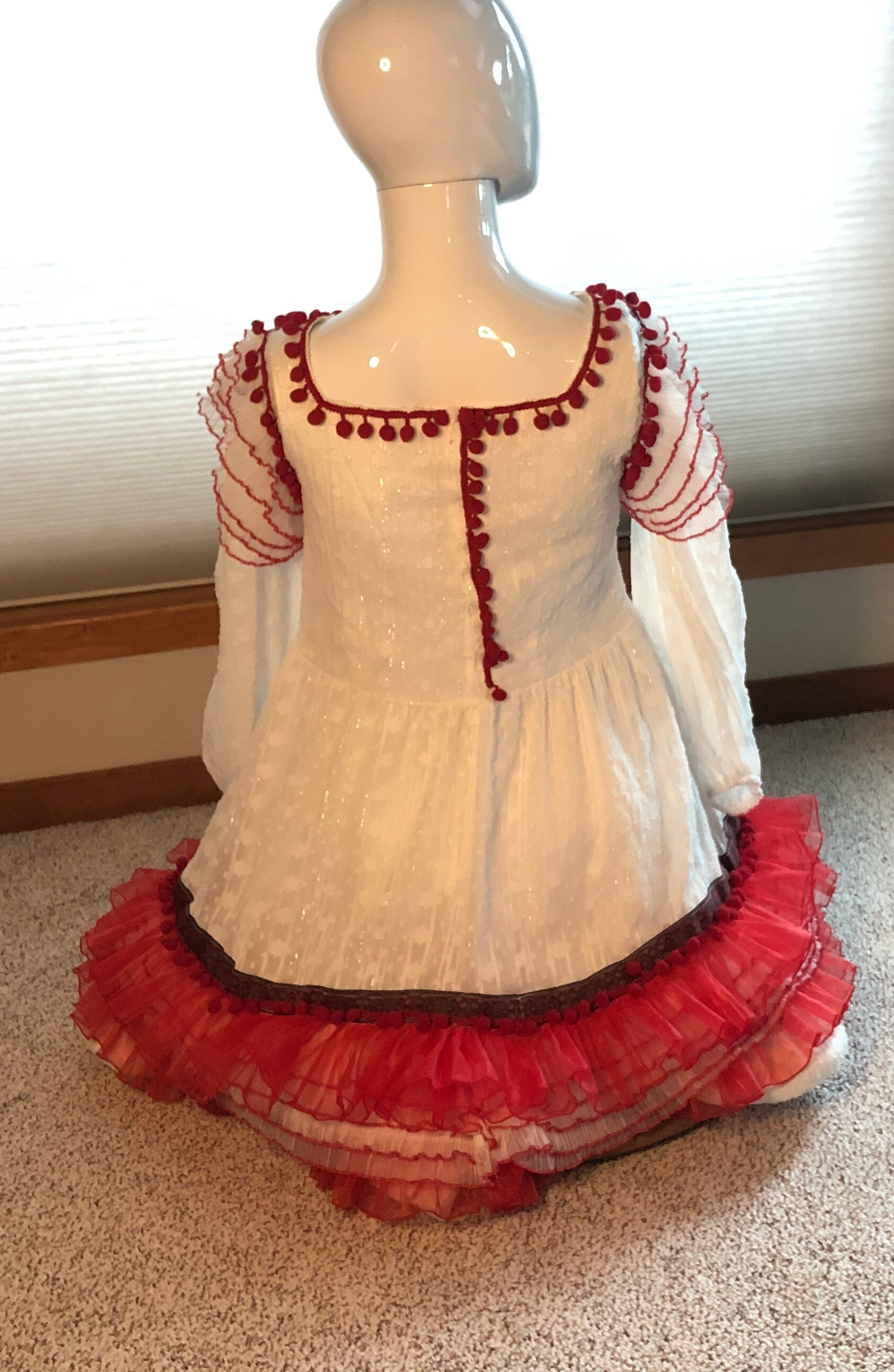 Original Clown Costume: White Dress With Velour Frilled Pants (fits 10 ...