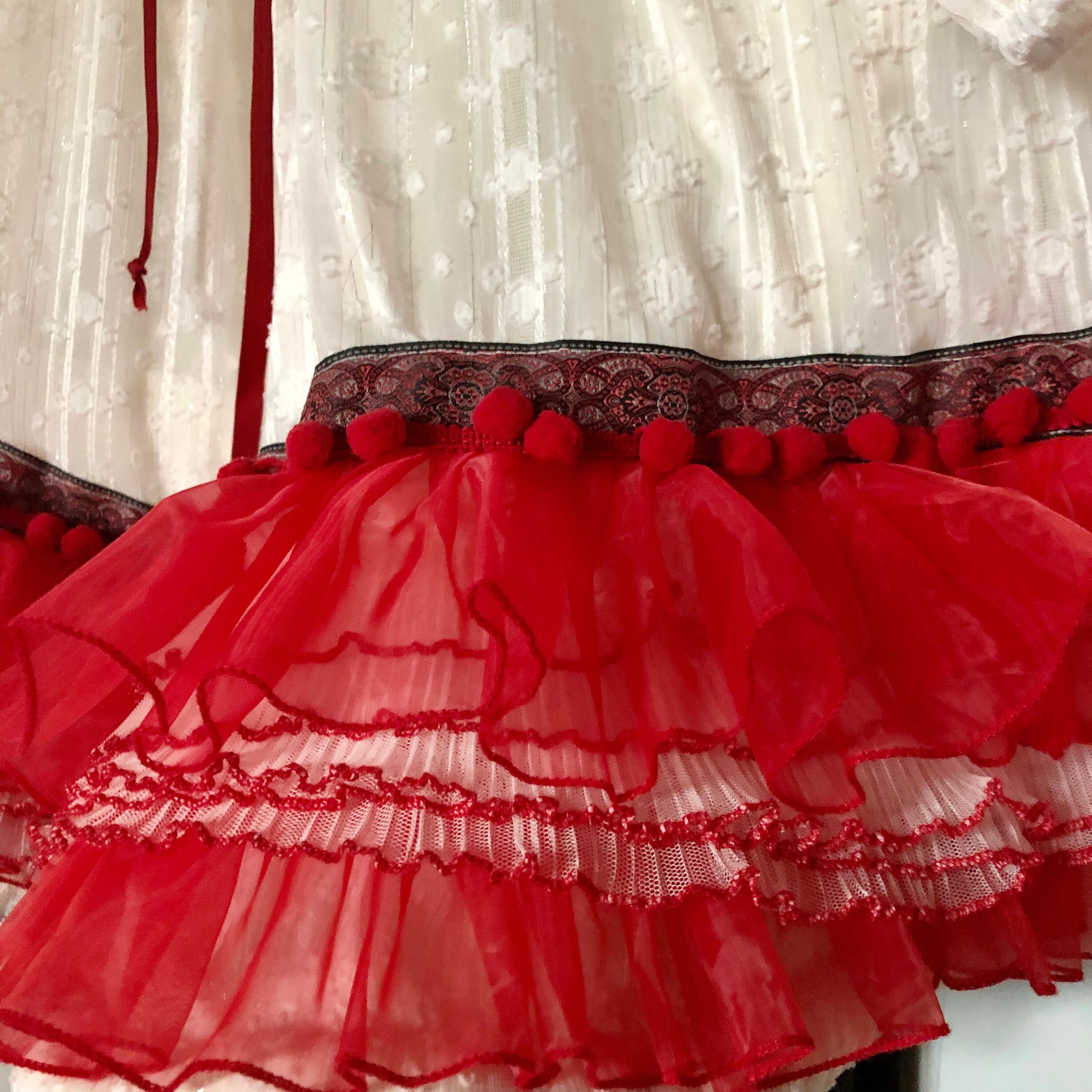 Original Clown Costume: White Dress With Velour Frilled Pants (fits 10 ...