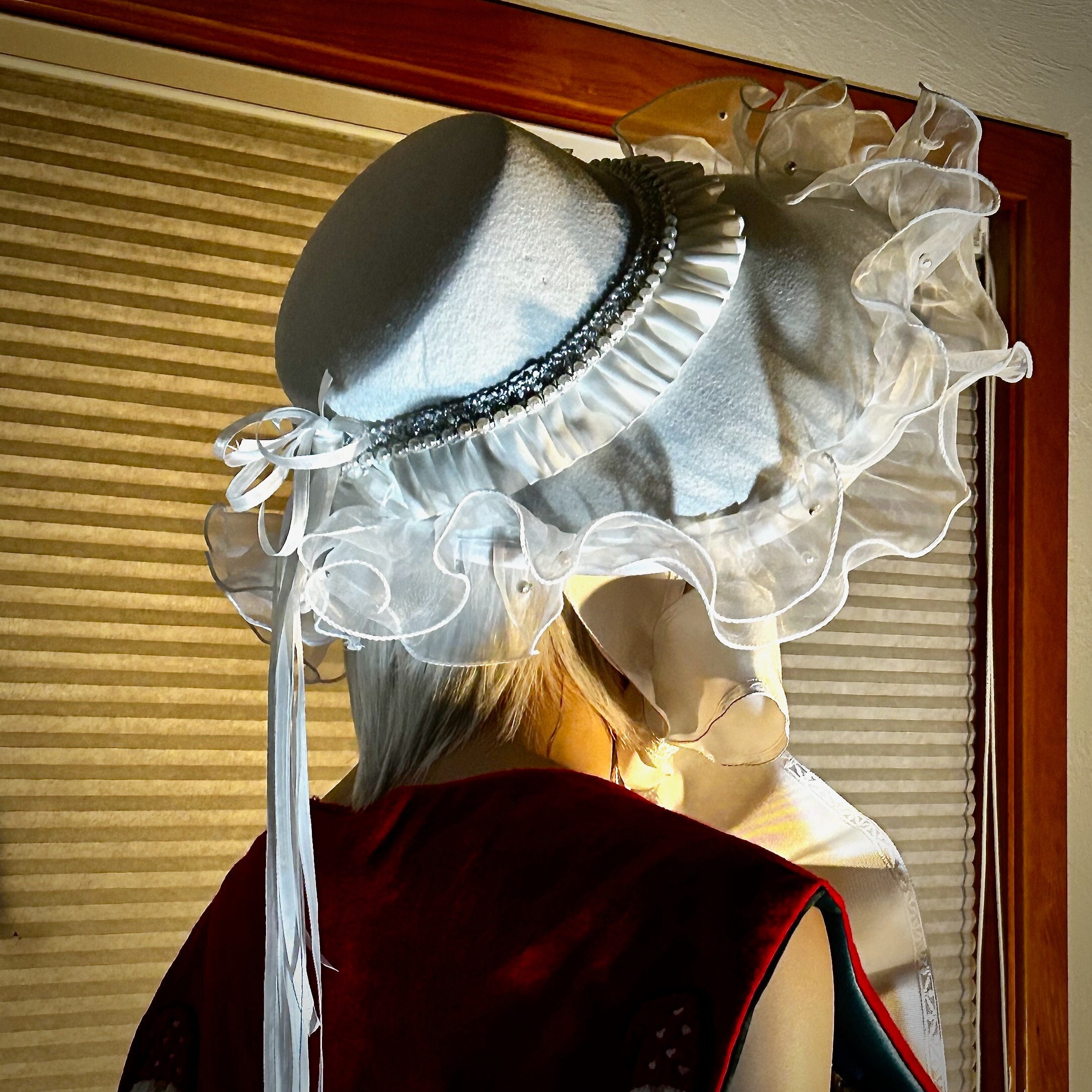 White Felt Historic Style Bonnet, One Size Fits Most, Mrs. Claus ...