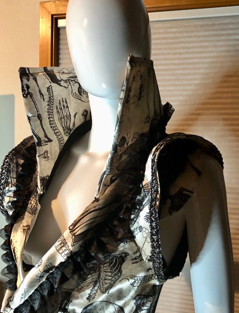 Gothic Hostess Costume, Mask and Gothic Floor Length Vest/split Skirt ...