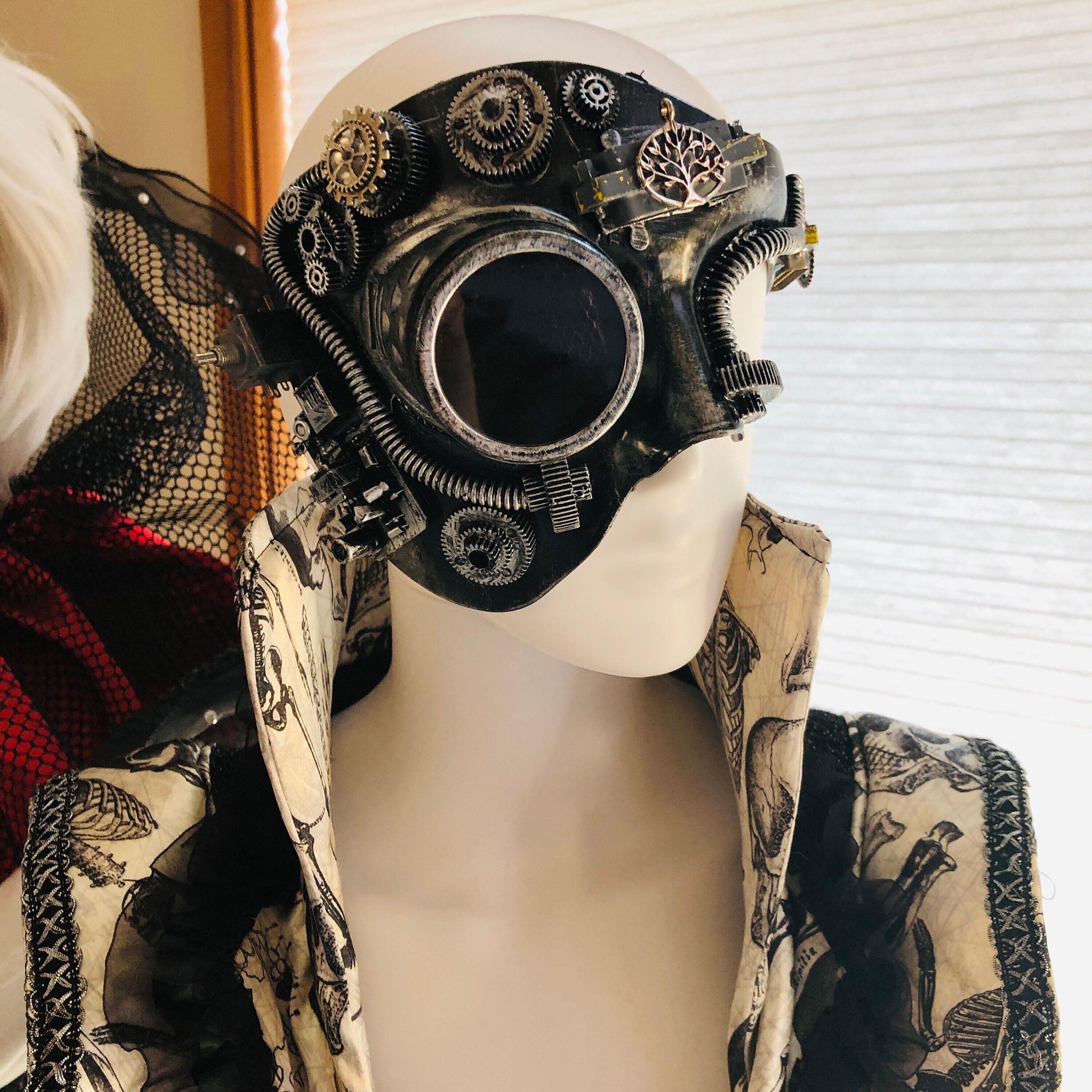 Gothic Hostess Costume, Mask and Gothic Floor Length Vest/split Skirt ...