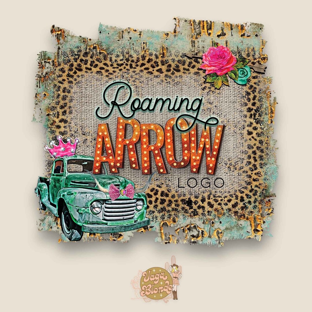 Rustic Boutique Logo: Blank Western Truck & Leopard Print Logo (PNG ...