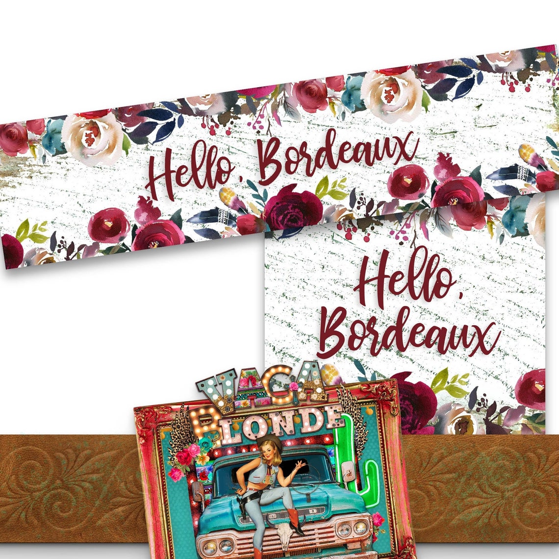 Etsy Shop Banner Set hello Bordeaux. DIY Etsy | Etsy