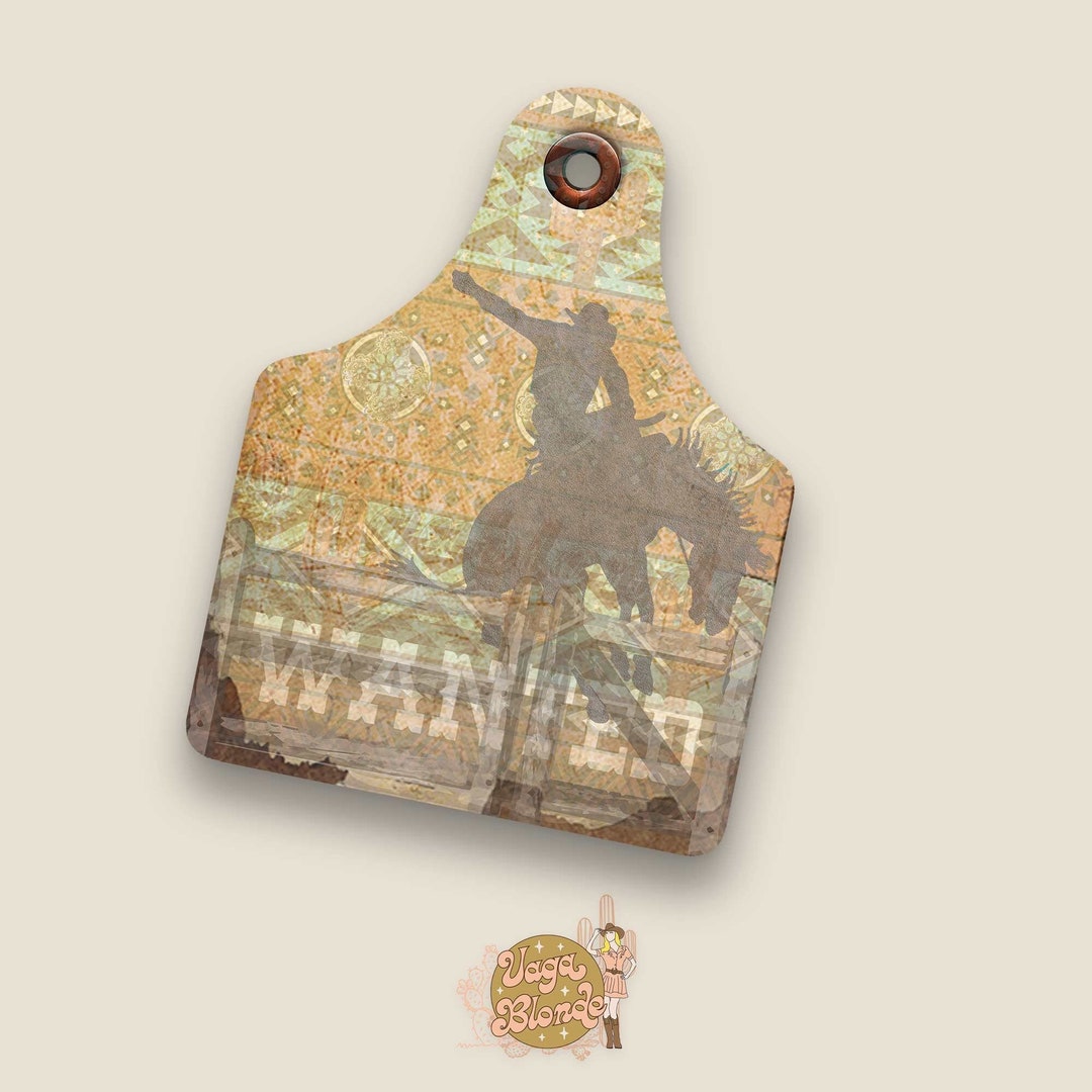 Southwestern Rodeo Cow Tag, Cowboy Cattle Tag Design, Rodeo Cowboy Cow ...