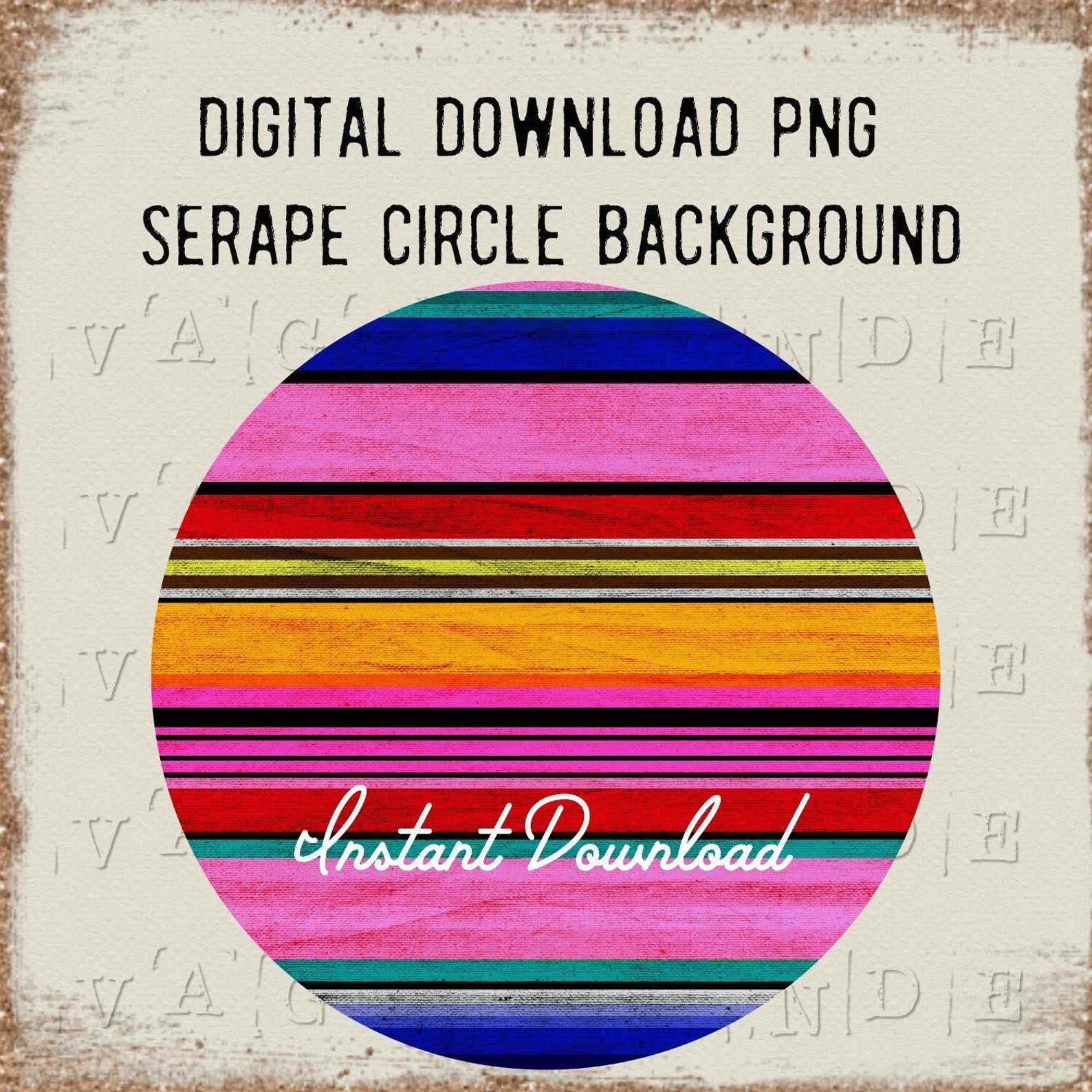 Serape Circle PNG: Mexican Blanket Round Background (digital Download ...