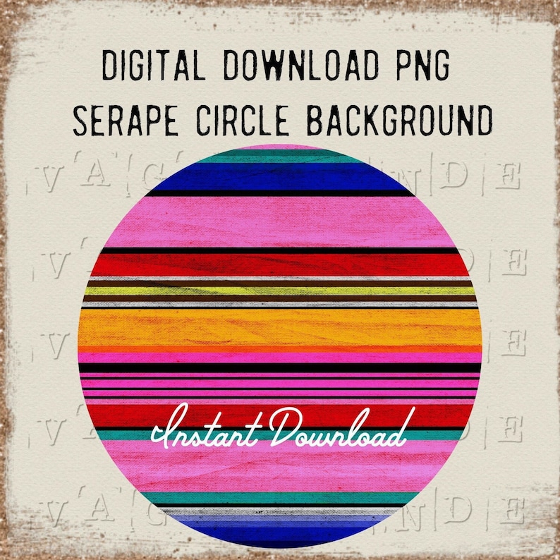 Serape Circle PNG: Mexican Blanket Round Background (digital Download ...