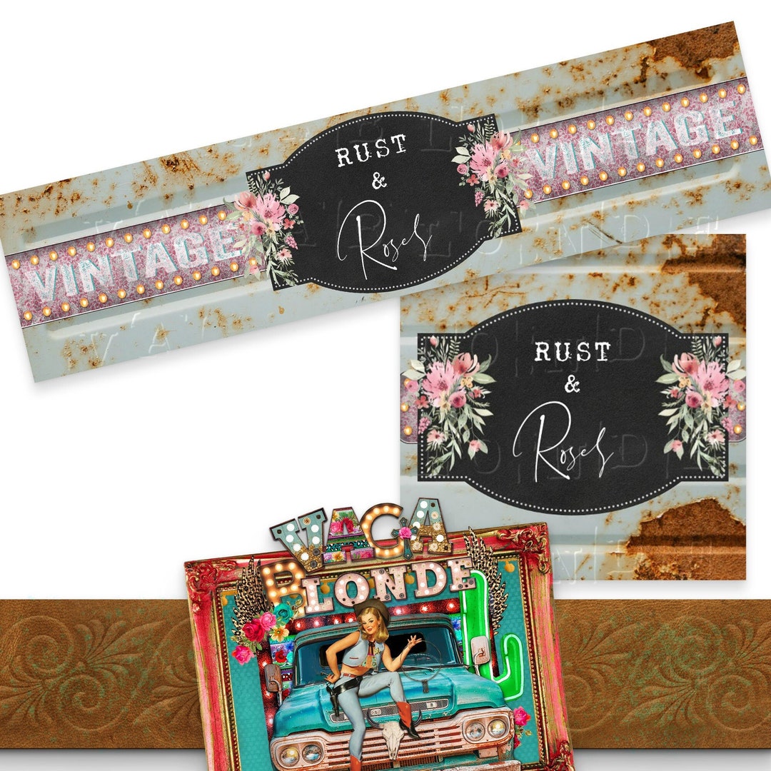Rust & Roses Etsy Shop Banner Set Vintage Etsy Banner Etsy Shop ...