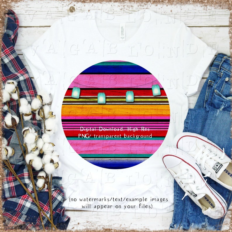 Serape Circle PNG: Mexican Blanket Round Background (digital Download ...