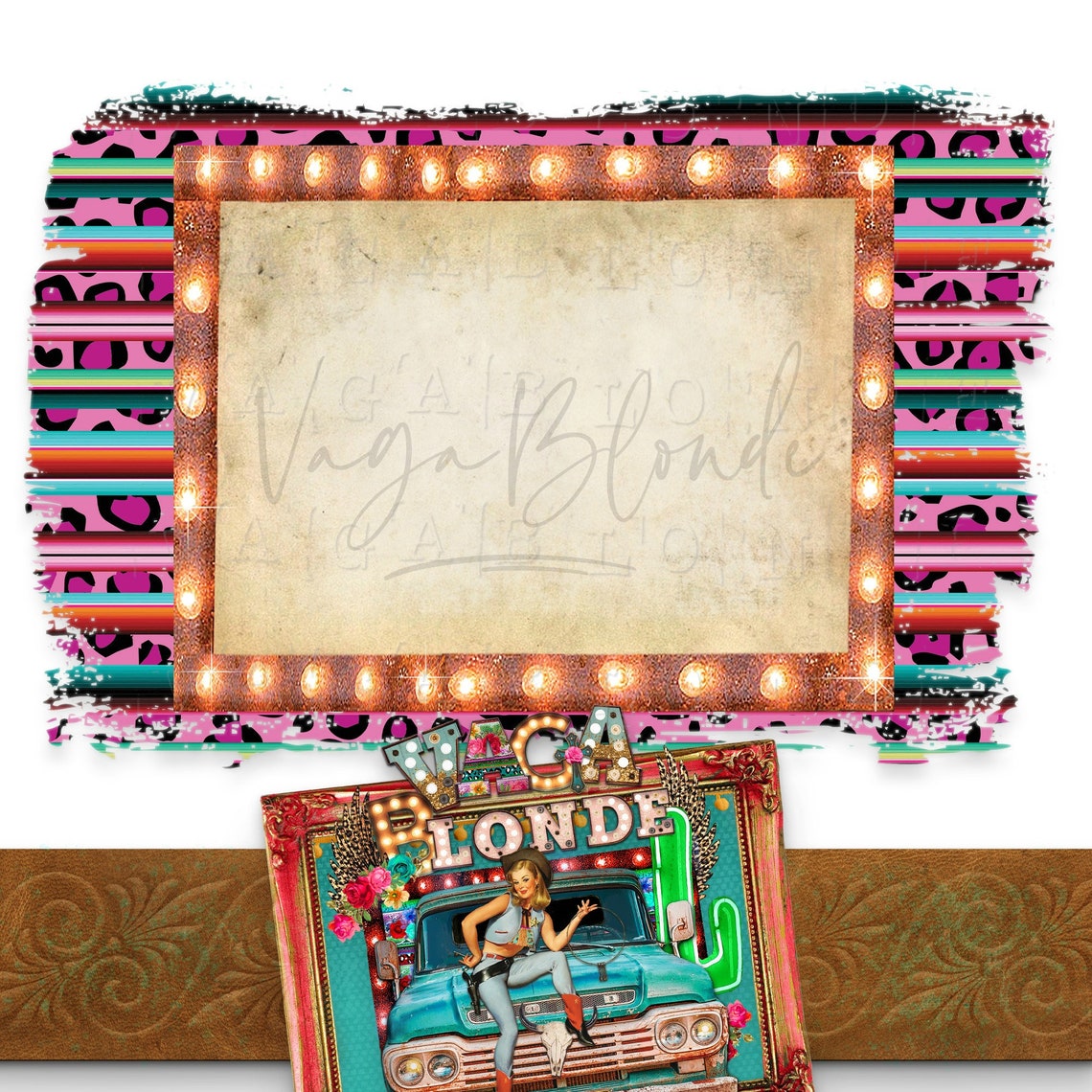 Cheetah Serape Marquee Frame Digital Download PNG Marquee - Etsy