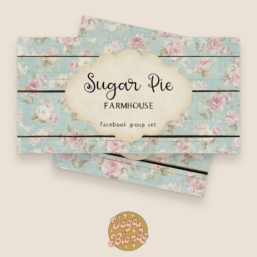 Facebook Group Banner Set, Facebook Group Cover, Shabby Vintage Group ...