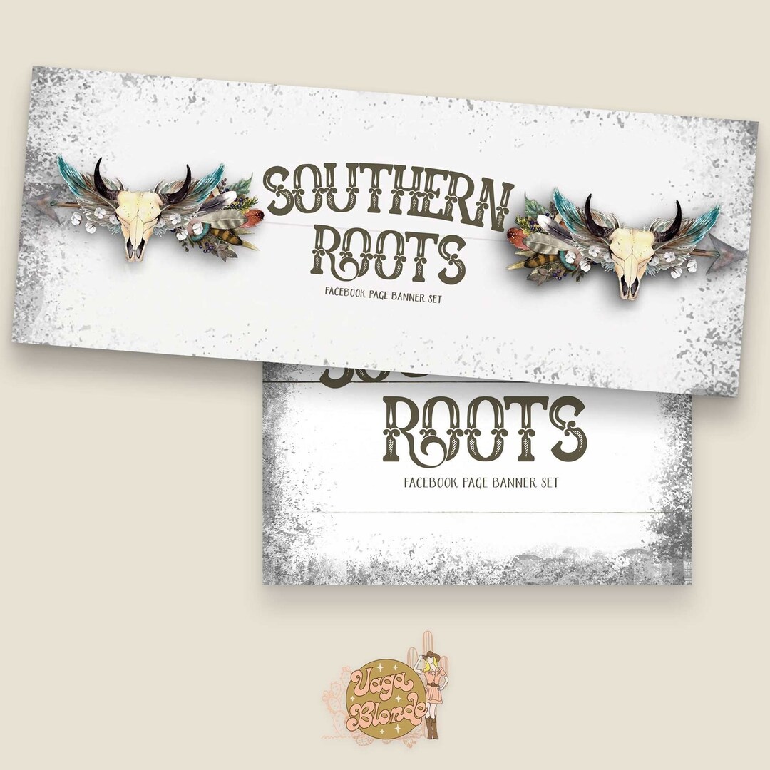 Rustic Facebook Page Banner Set: Blank Western FB Cover & Profile Pic ...