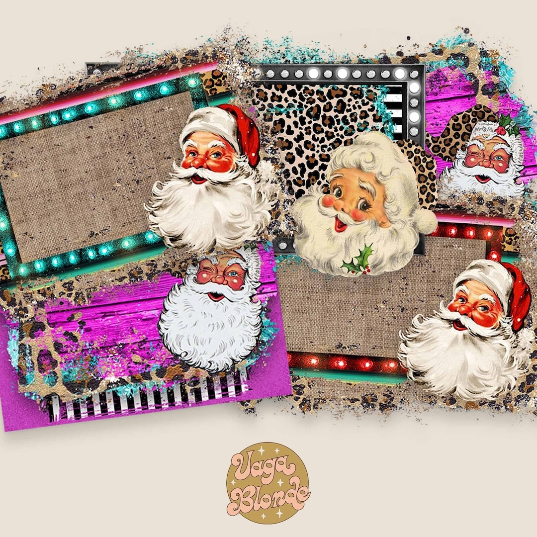 Santa Frames PNG, Santa Background, Leopard Santa, Santa Marquee Frame ...