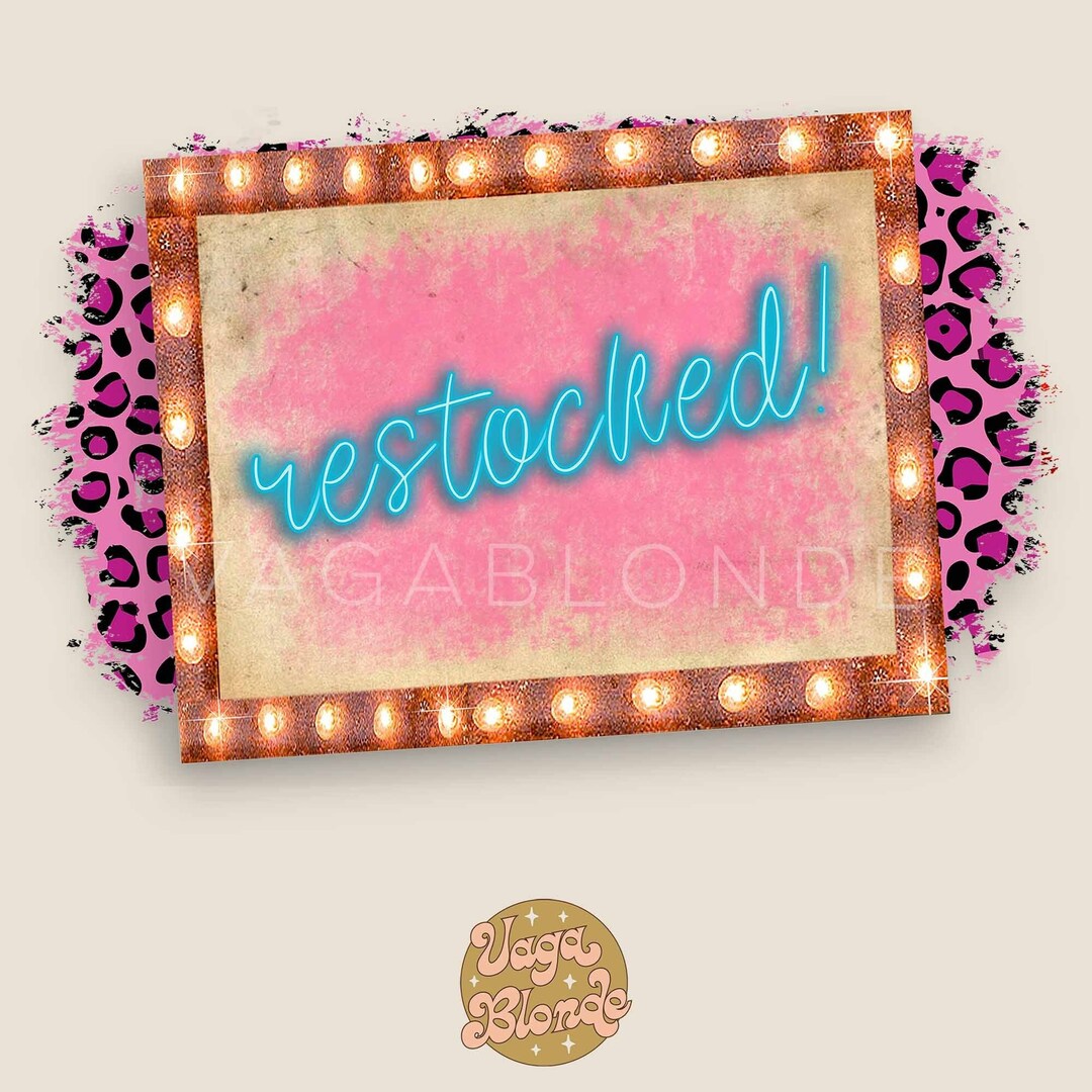 Restocked Boutique Marketing Graphic PNG - Etsy