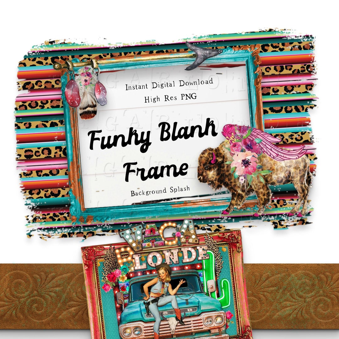 Funky Serape Buffalo Frame: Blank PNG Background (digital Download) - Etsy