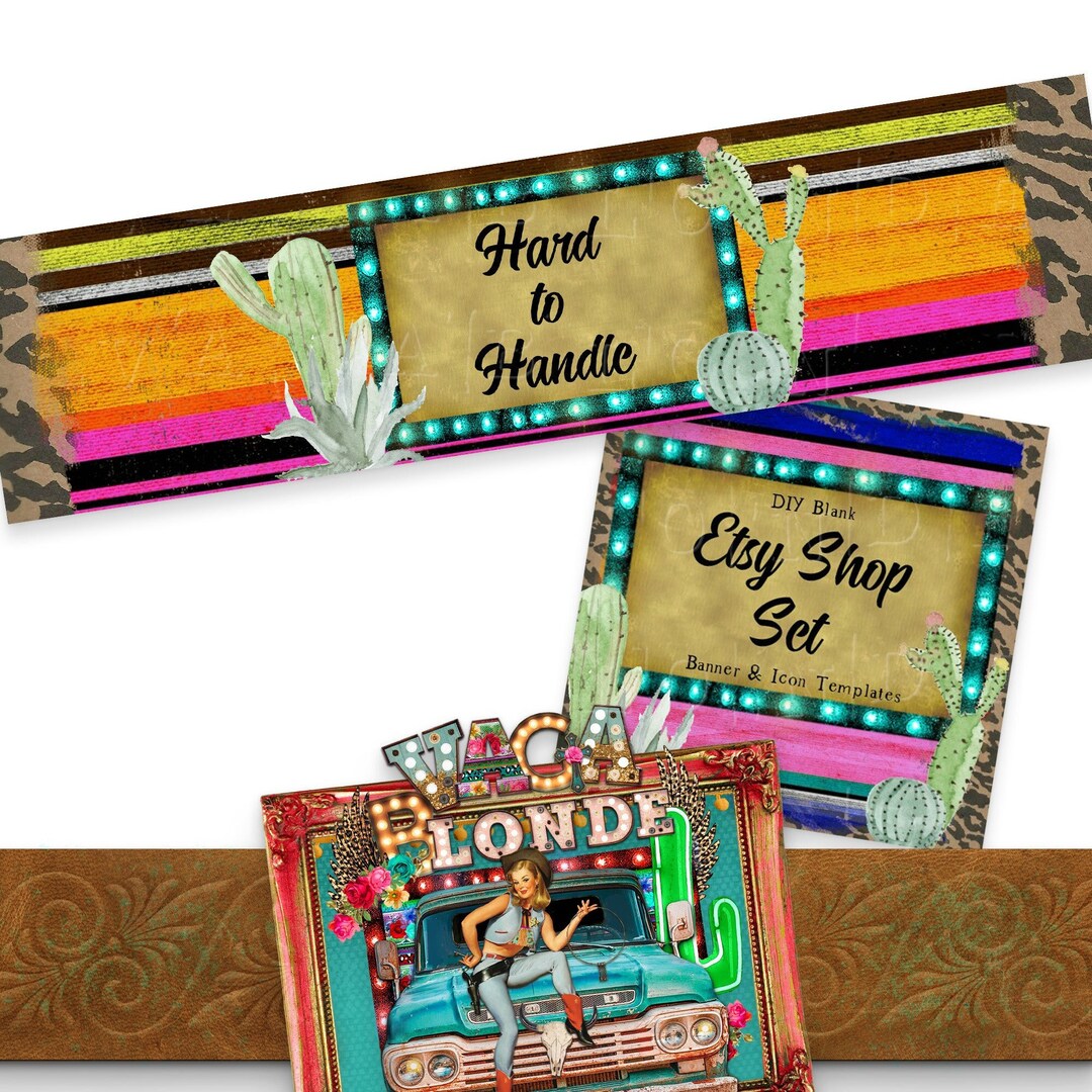 Rustic Etsy Shop Banner Set: Blank Boutique Branding Design (digital ...