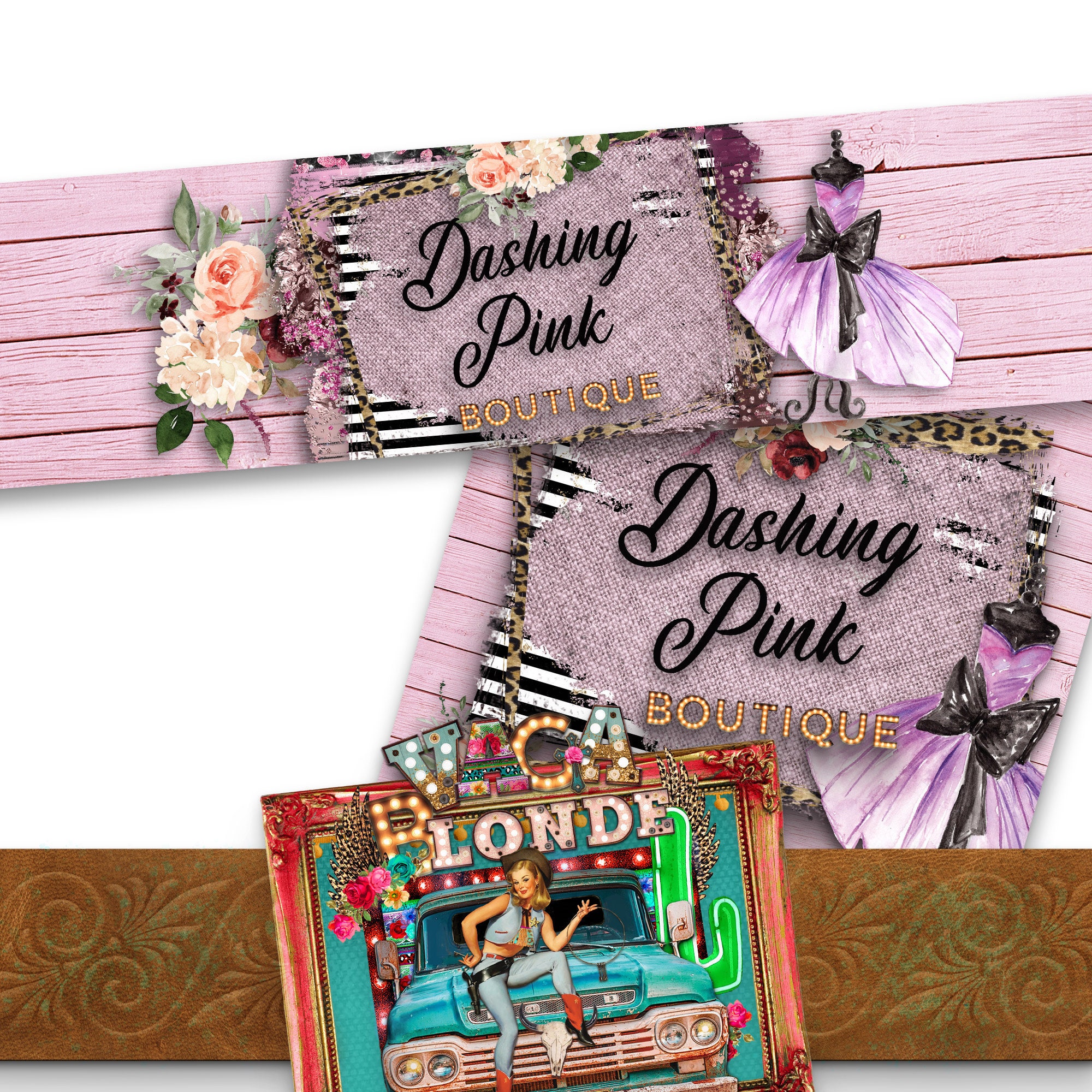 Etsy Shop Banner Set dashing Pink. Easy Etsy Shop - Etsy