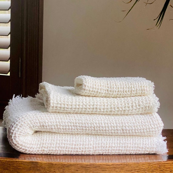 Waffle Linen Bath Towels Made in USA Etsy