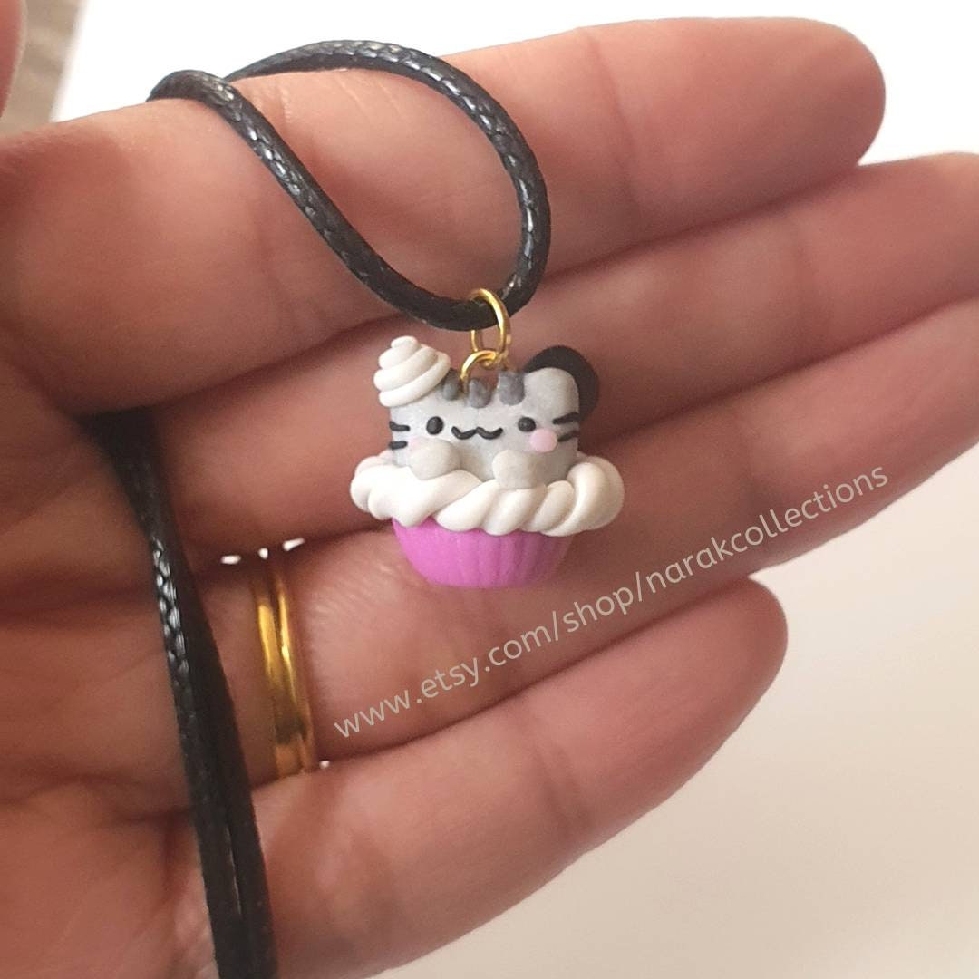 Cute Cupcake Cat Necklace 3D Cat Handmade - Etsy