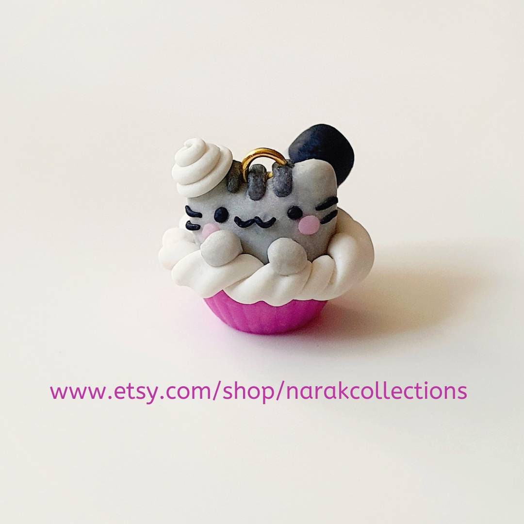 Cute Cupcake Cat Necklace 3D Cat Handmade - Etsy