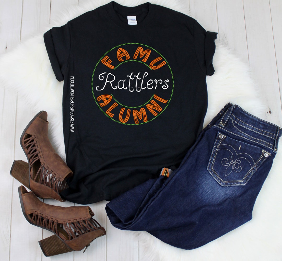 Famu-rattler-alumni-round, Rhinestone/bling T-shirt, or Orange ...