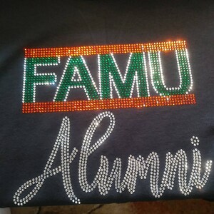 FAMU Alumni - Orange, Green & Crystal Rhinestone T-shirt - Etsy
