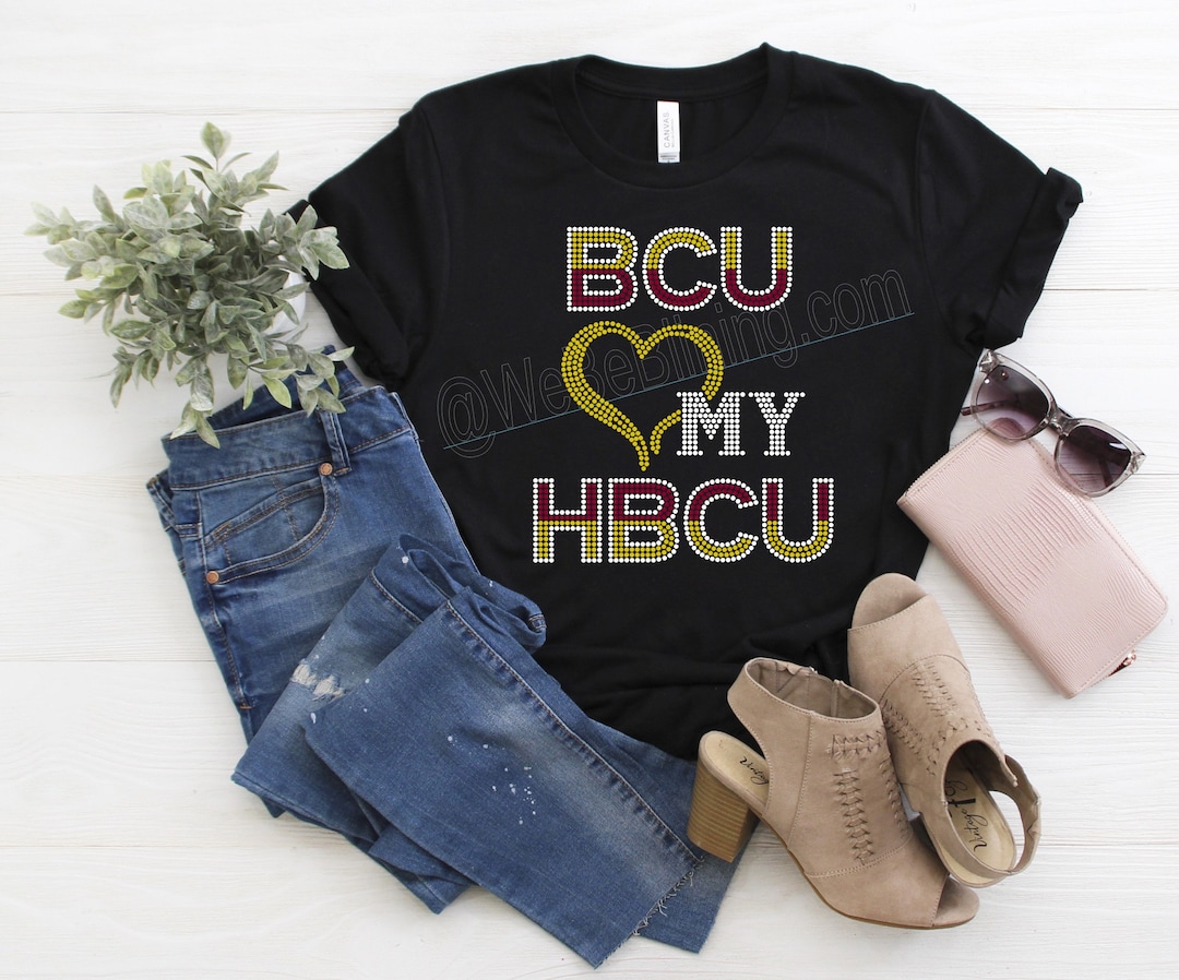 BCU - Bethune Cookman College - Wildcats Love My HBCU - Rhinestone T ...