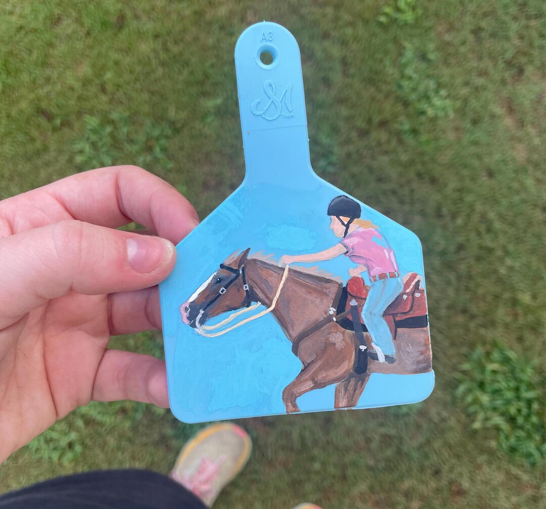 Custom Hand Painted Cattle Ear Tag - Etsy