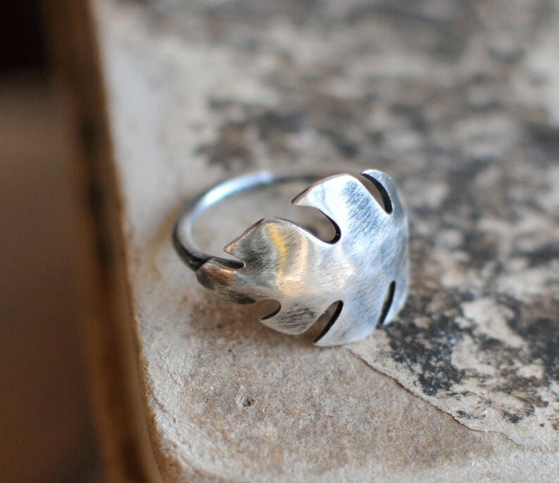 Monstera Leaf Ring Monstera Ring Leaf Ring Sterling Silver - Etsy