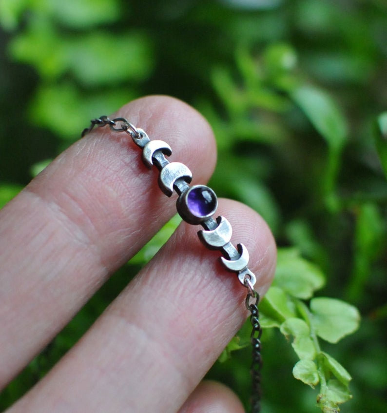 Amethyst Moon Phase Bracelet Phases of Moon Birth Moon | Etsy