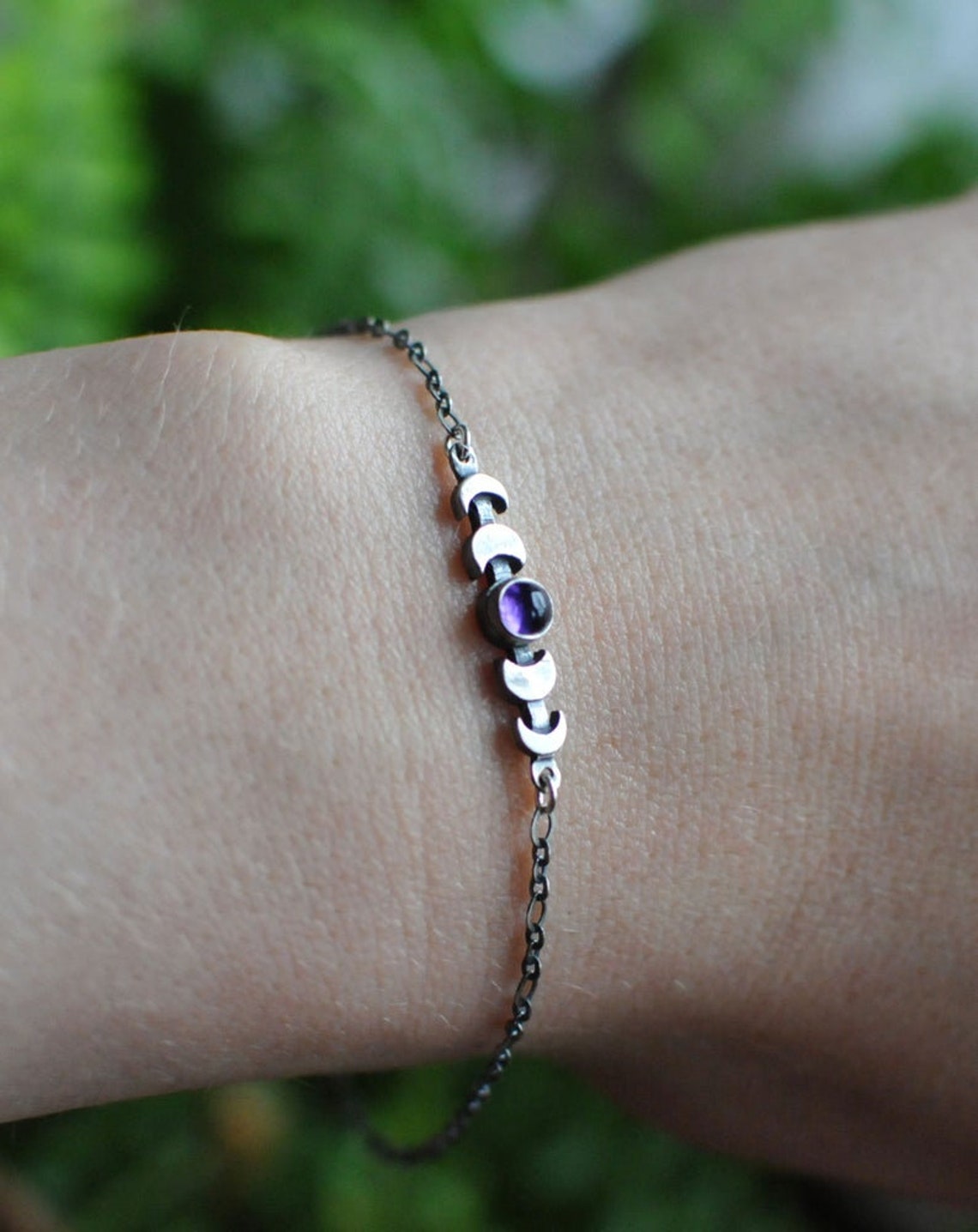 Amethyst Moon Phase Bracelet Phases of Moon Birth Moon - Etsy