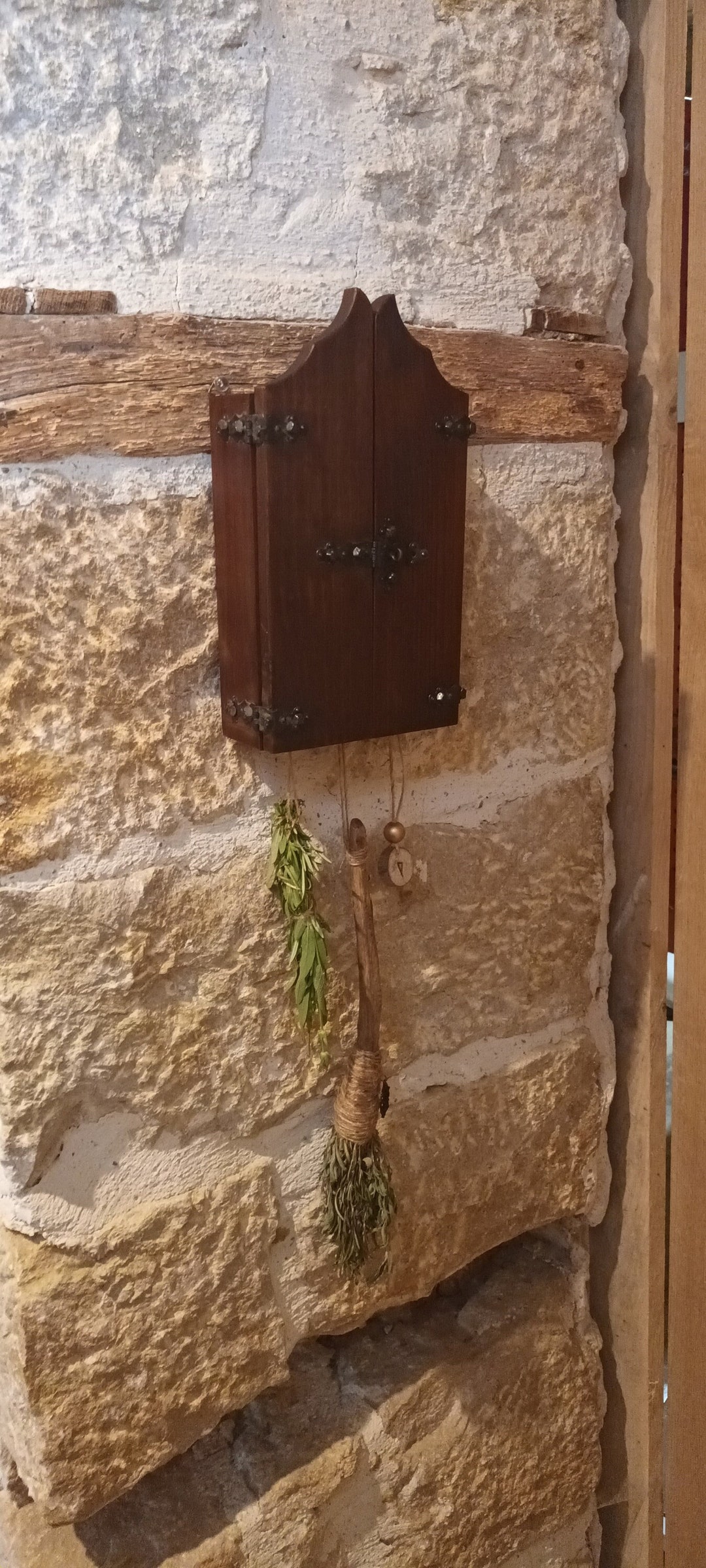Vintage Shelf in Wood and Wrought Iron With Excessive Altar, Witch ...