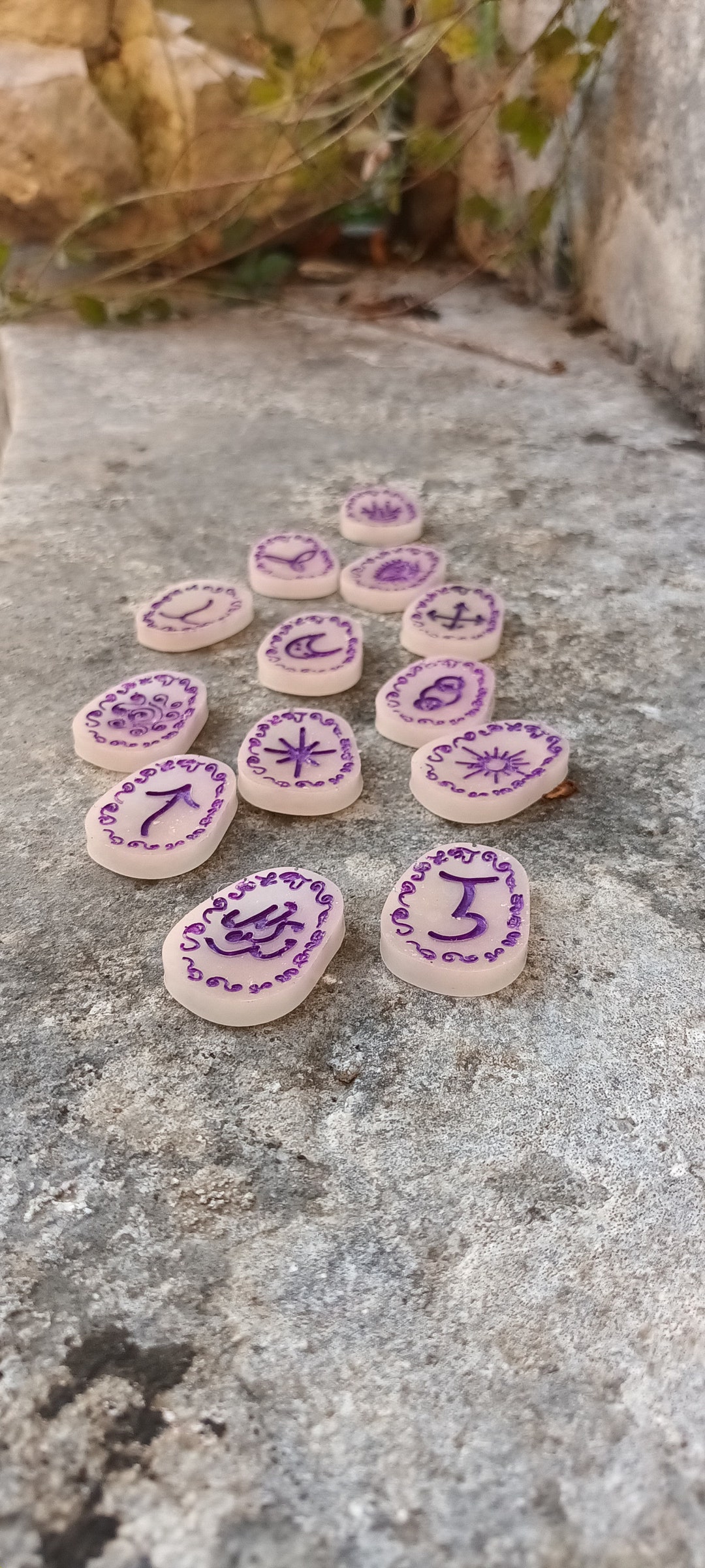Purple and White Witch (wiccan) Runes, Witch Runes - Etsy