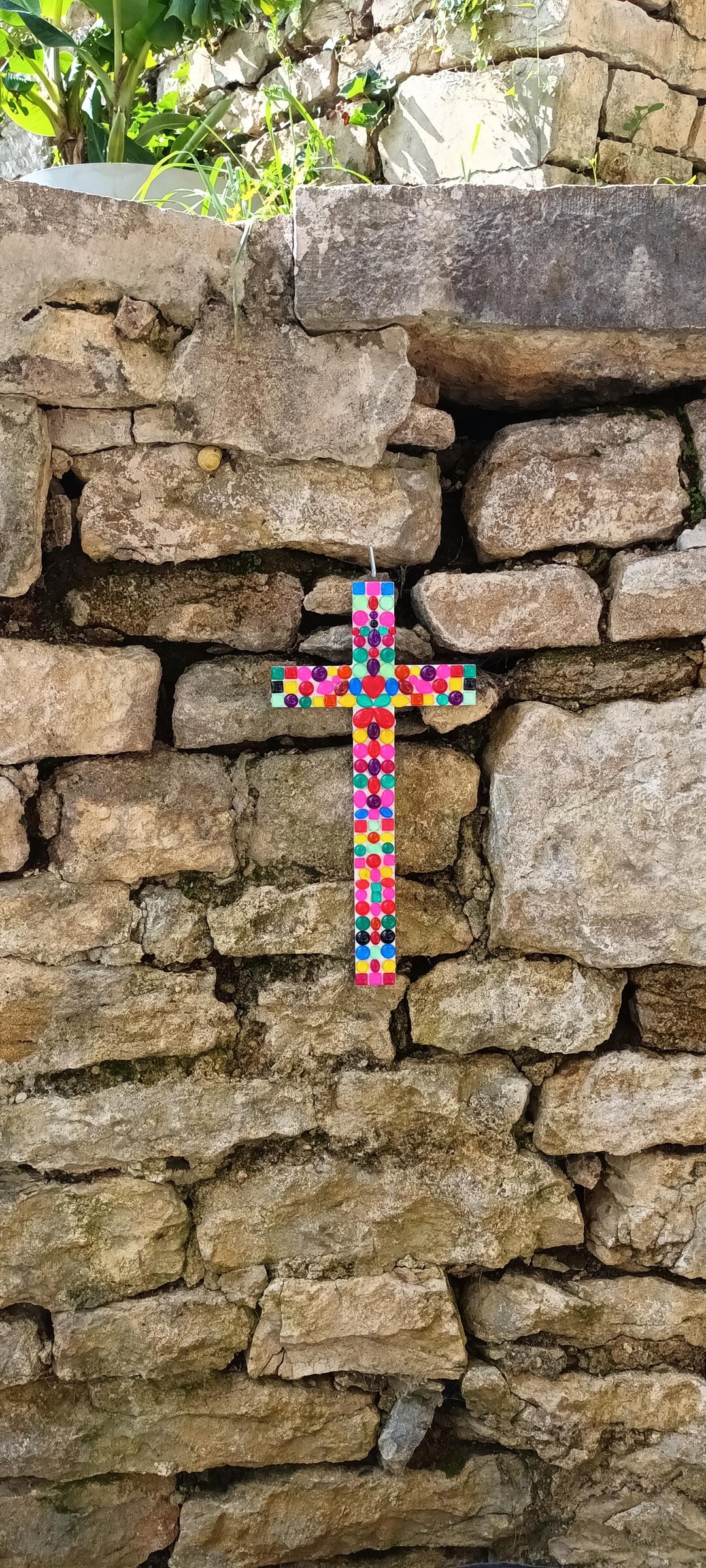 Large Vintage Wooden Cross, Upcycling of Old Cross, Art Deco, Rococo ...