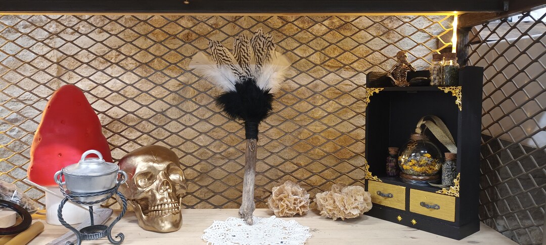 Fumigation Duster, Fumigation Fan, Witchcraft, Altar Accessory, Feather ...
