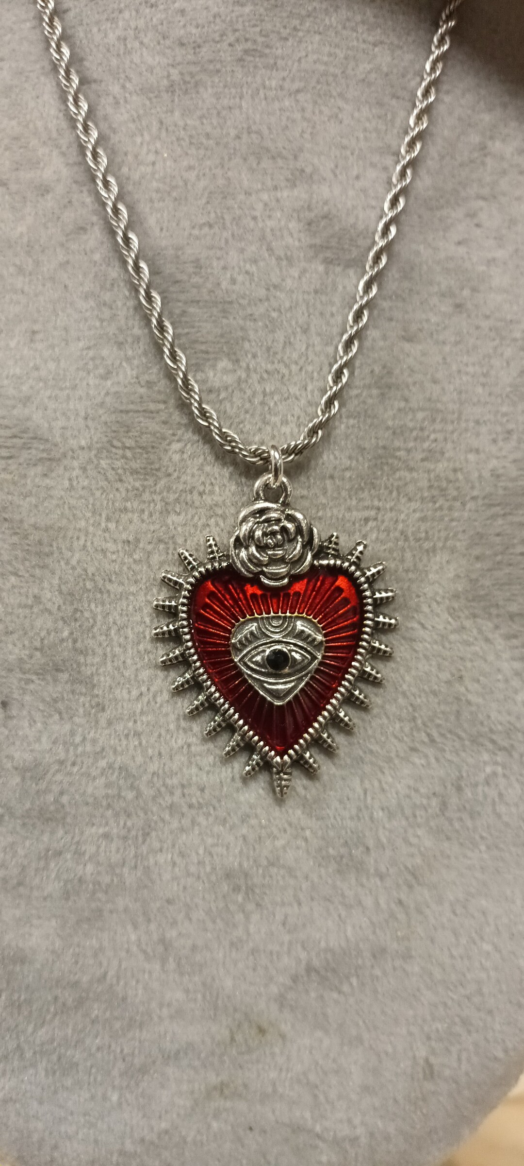 Ex Voto Necklace and Pendant, Single Eye, Costume Jewelry, Witch ...