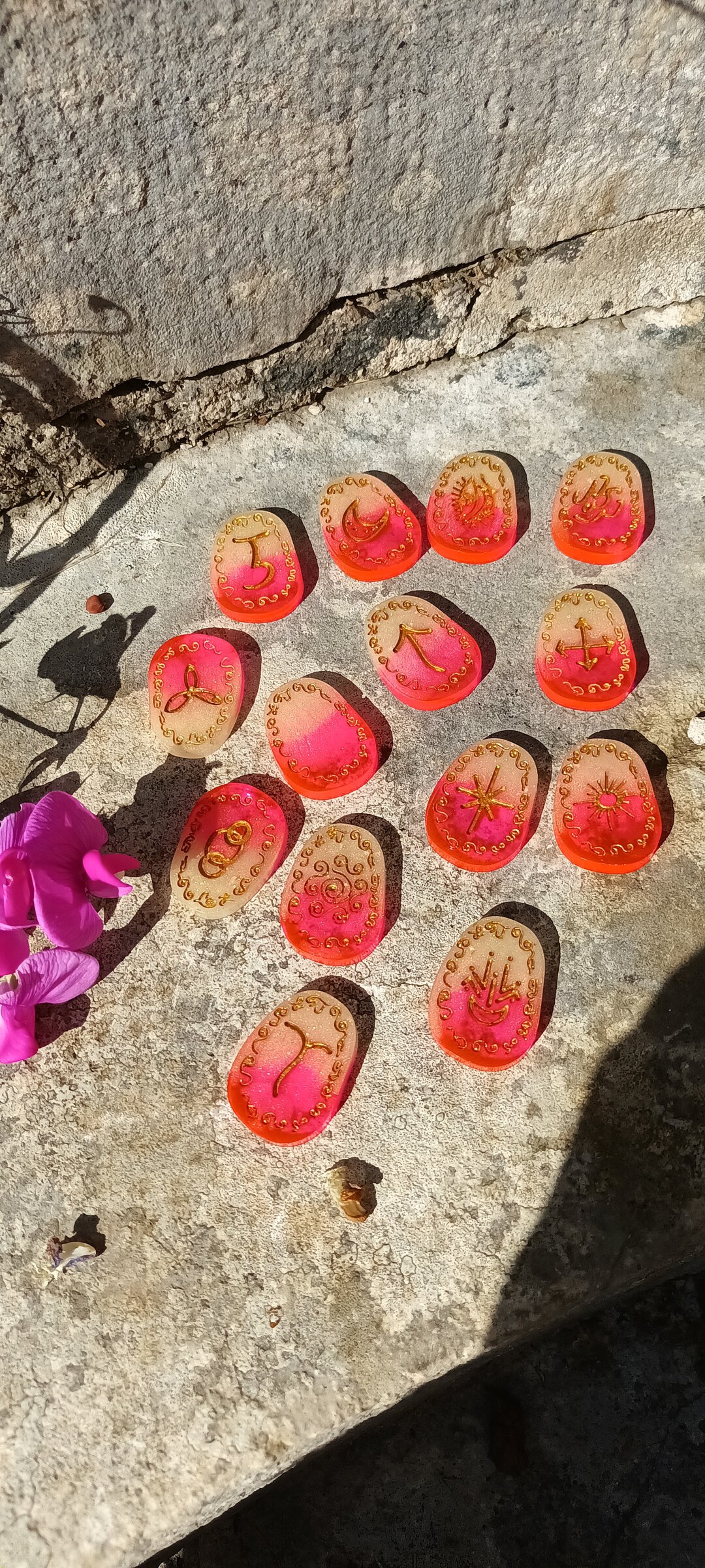 Witch's Runes wiccan Pink Purple White - Etsy