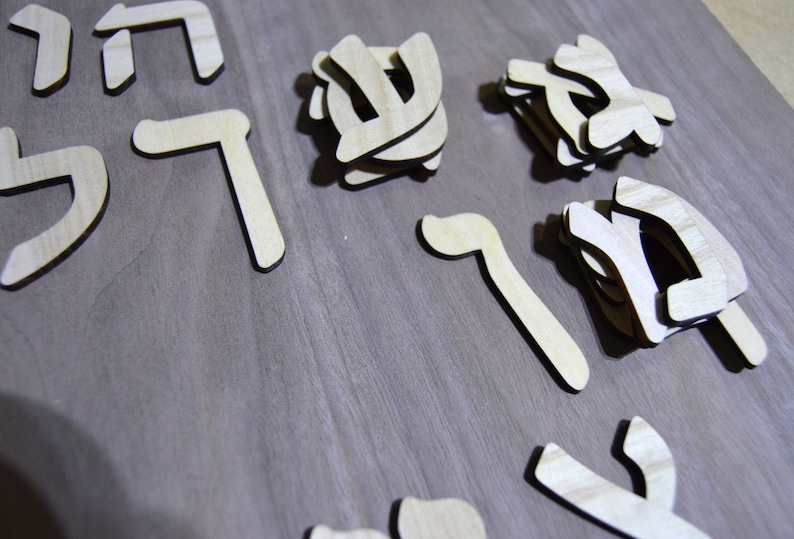 Hebrew Alphabet Wooden Cut Letters Size 45 Mm / 1.5" Set of 27 ...