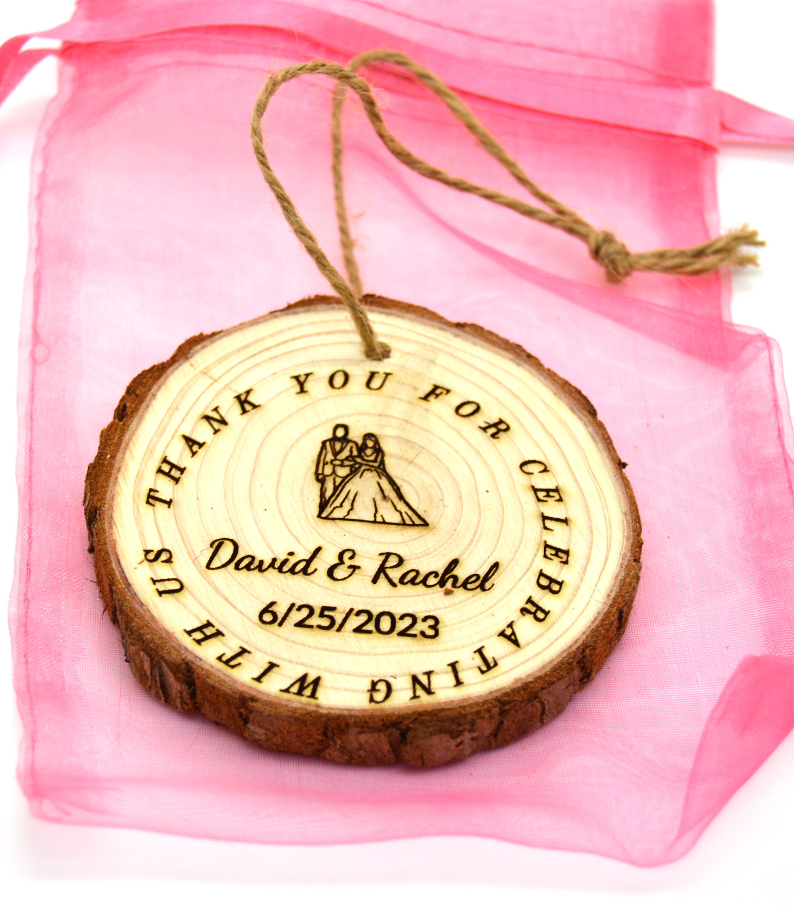 Jewish Wedding, Shower Favors Personalized Natural Pine Wood With Your ...